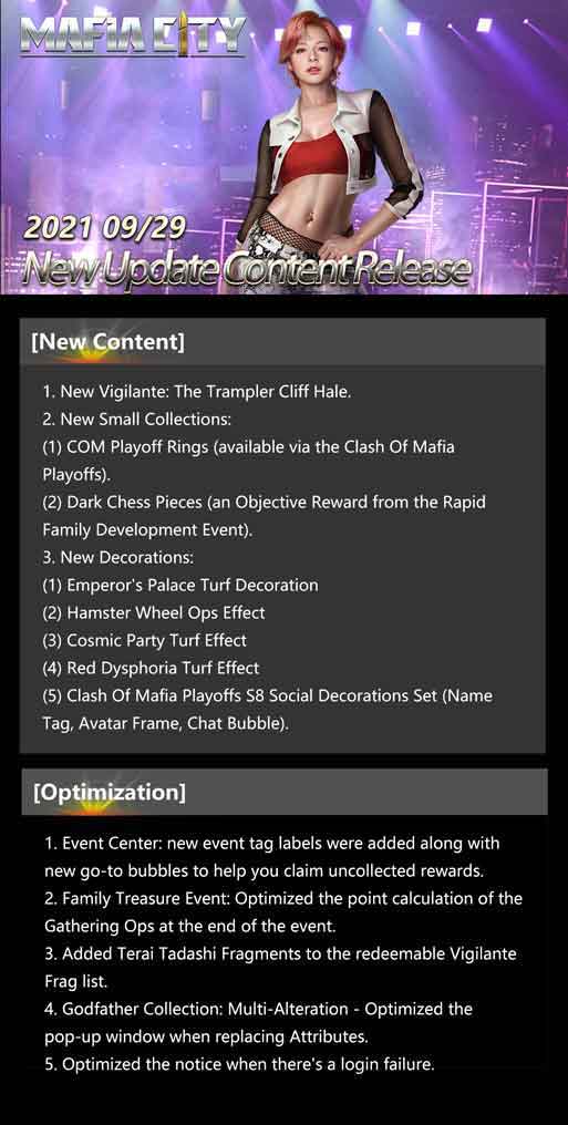 New Update Is Here (2021-09-29) | Mafia City H5