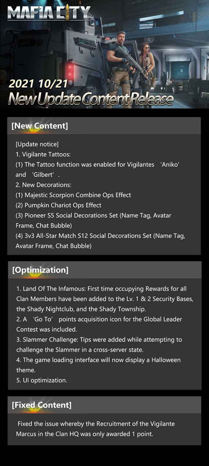 New Update Is Here (2021-10-21) | Mafia City H5