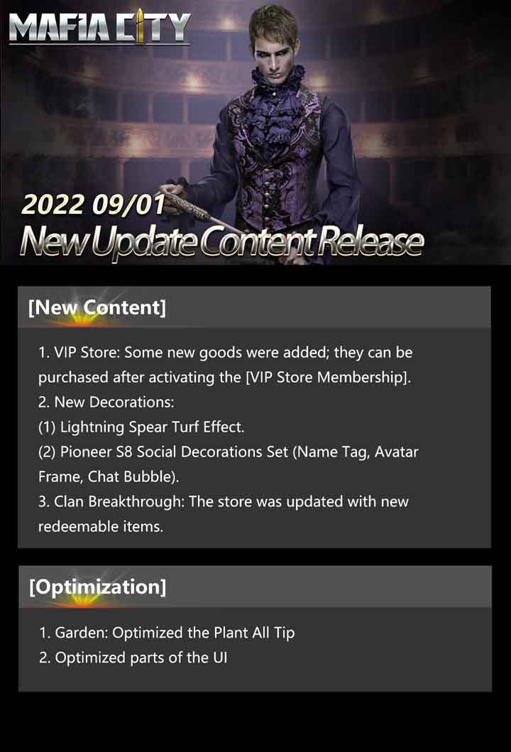 New Update Is Here (2022-09-01) | Mafia City H5