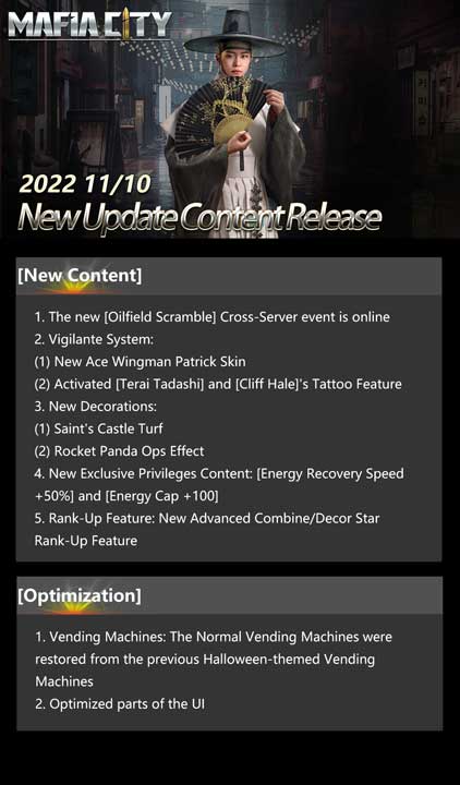 New Update Is Here (2022-11-10) | Mafia City H5
